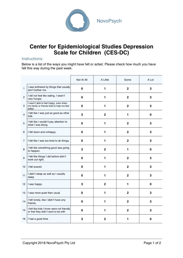 CES-DC - Depression Scale for Children