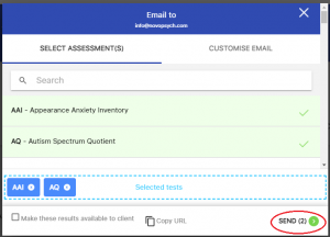 Emailing assessments to clients - NovoPsych