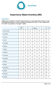 SSI - Supervisory Styles Inventory