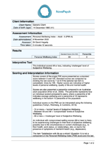 PWI-A - Personal Wellbeing Index – Adult – 5