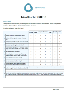 ED-15 - Eating Disorder-15 Questionaire