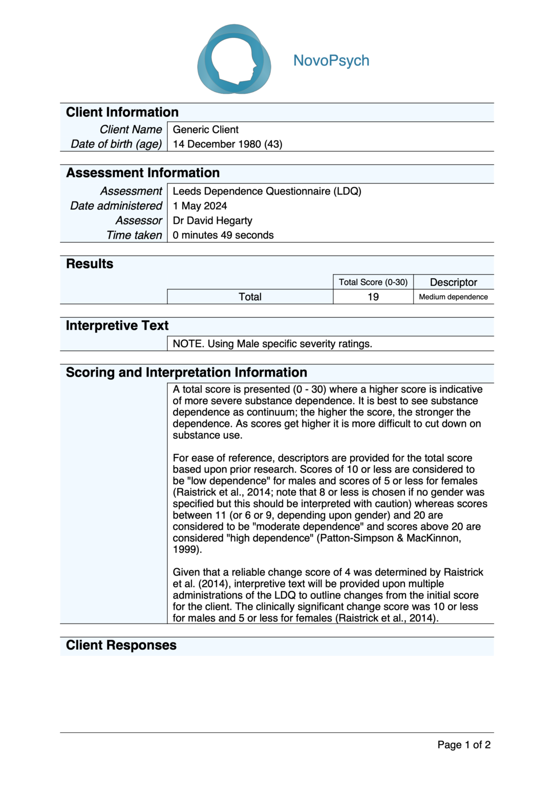 LDQ - Leeds Dependence Questionnaire