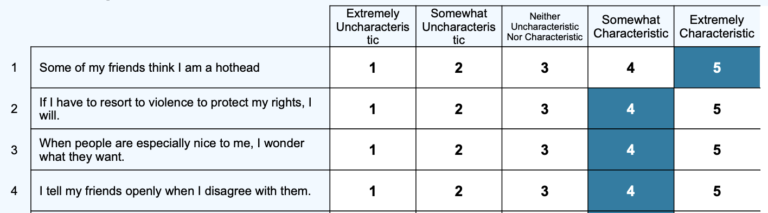 BPAQ - Buss and Perry Aggression Questionnaire