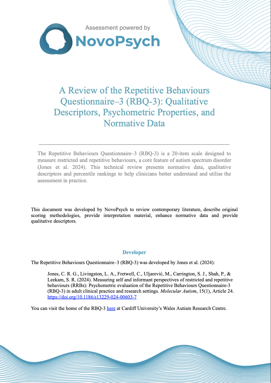 RBQ-3 - Repetitive Behaviours Questionnaire–3