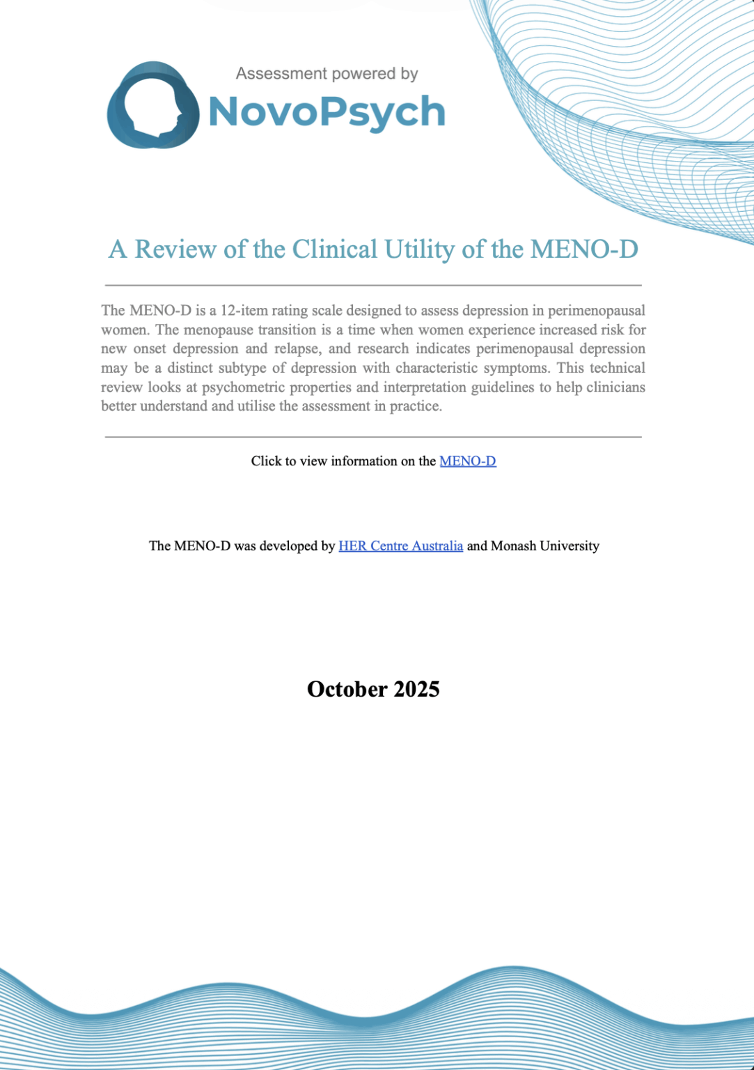 MENO-D - Menopause Depression Rating Scale