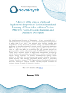 MID-60 - Multidimensional Inventory of Dissociation – 60-item